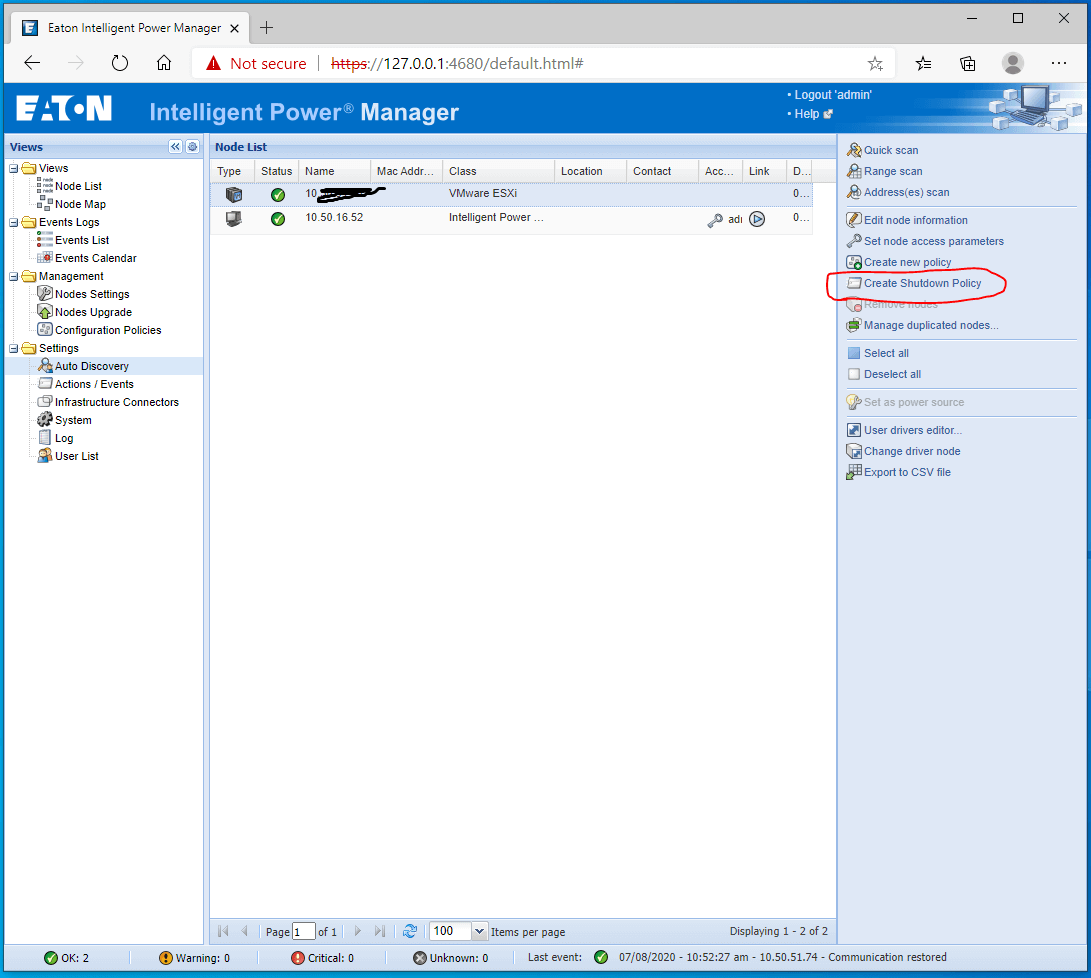 การตั้งค่า Auto Shutdown ESXi Host ผ่าน EATON IPM เมื่อ UPS แบตเตอรี่ ...