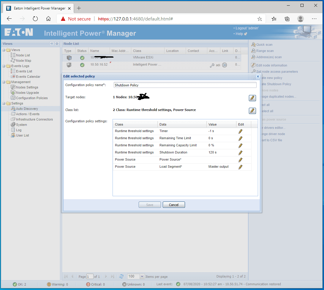 การตั้งค่า Auto Shutdown ESXi Host ผ่าน EATON IPM เมื่อ UPS แบตเตอรี่ ...