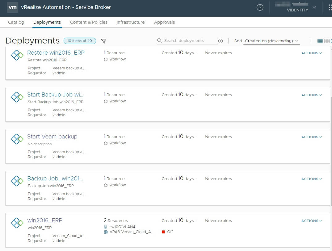 VMware vRealize Automation Plug-in for Veeam Backup and Replication