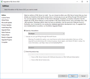 การอัพเกรด Microsoft SQL Server 2017 ไปยัง Microsoft SQL Server 2022