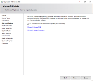 การอัพเกรด Microsoft SQL Server 2017 ไปยัง Microsoft SQL Server 2022