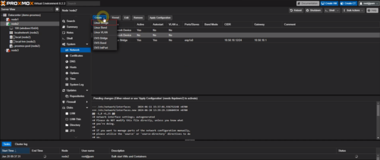 configuring multiple VLANs in Proxmox VE